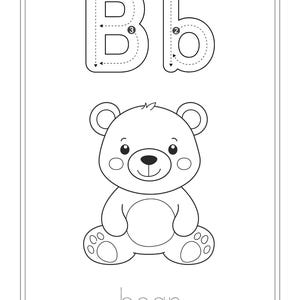 Animal Alphabet Tracing Coloring Book - Etsy