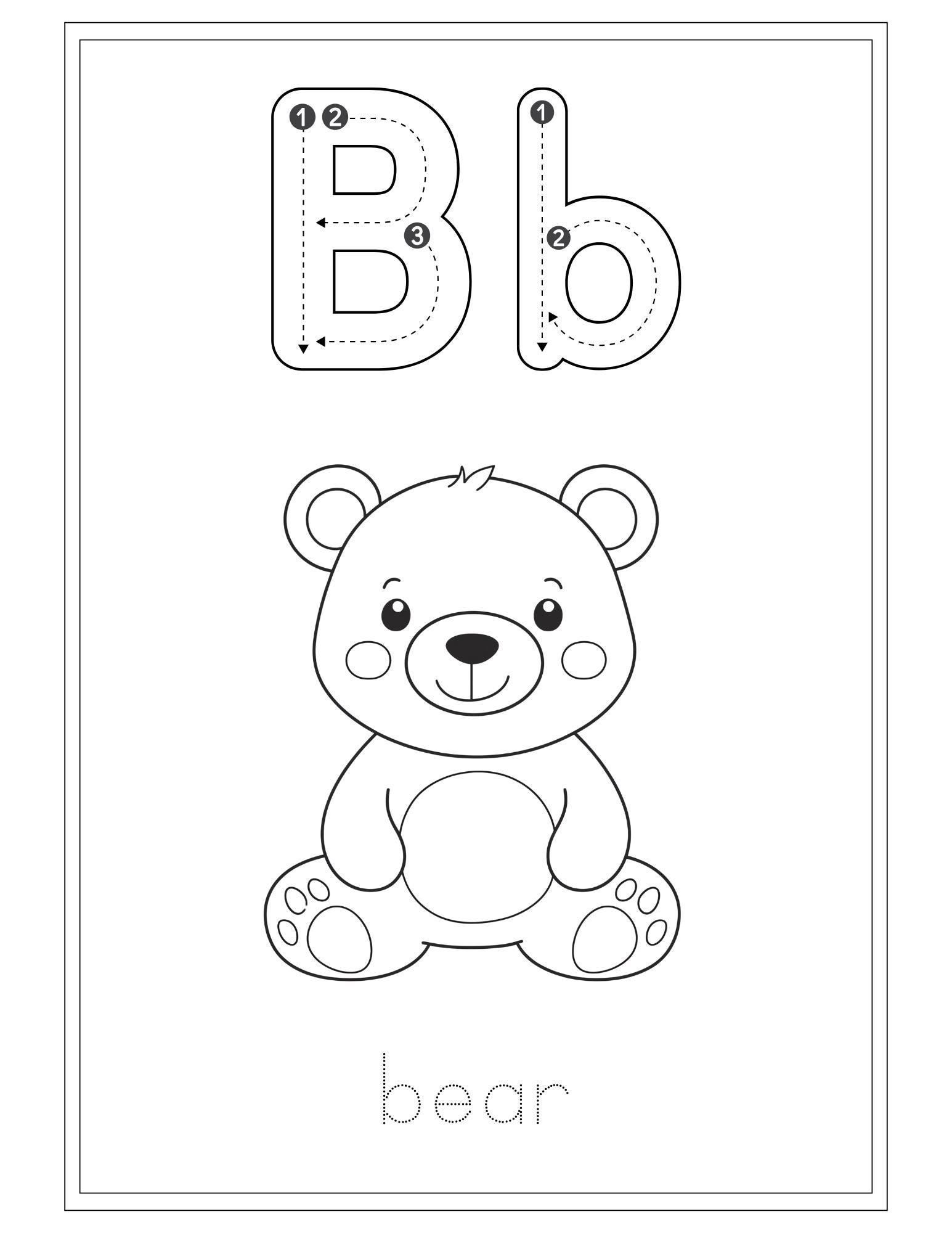 Animal Alphabet Tracing Coloring Book - Etsy