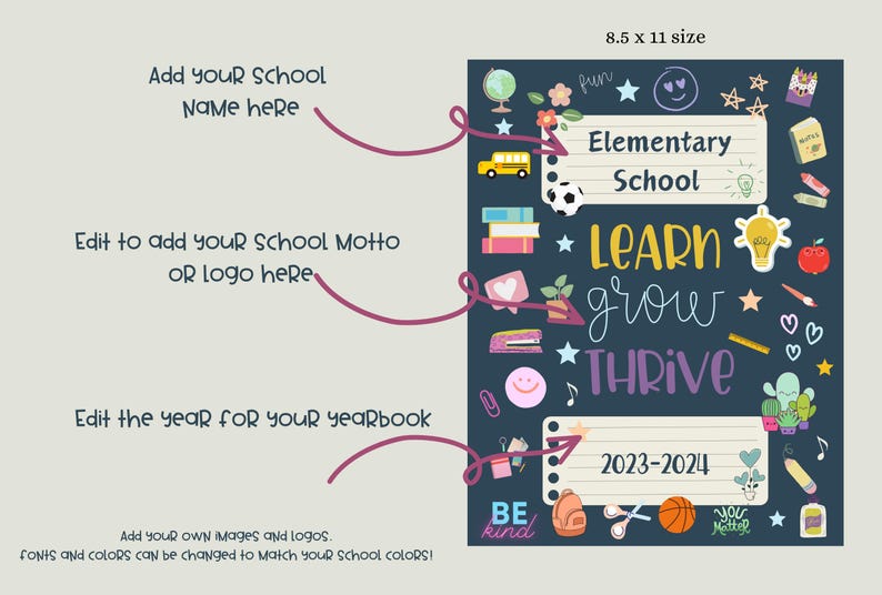 Yearbook Cover Template - Etsy