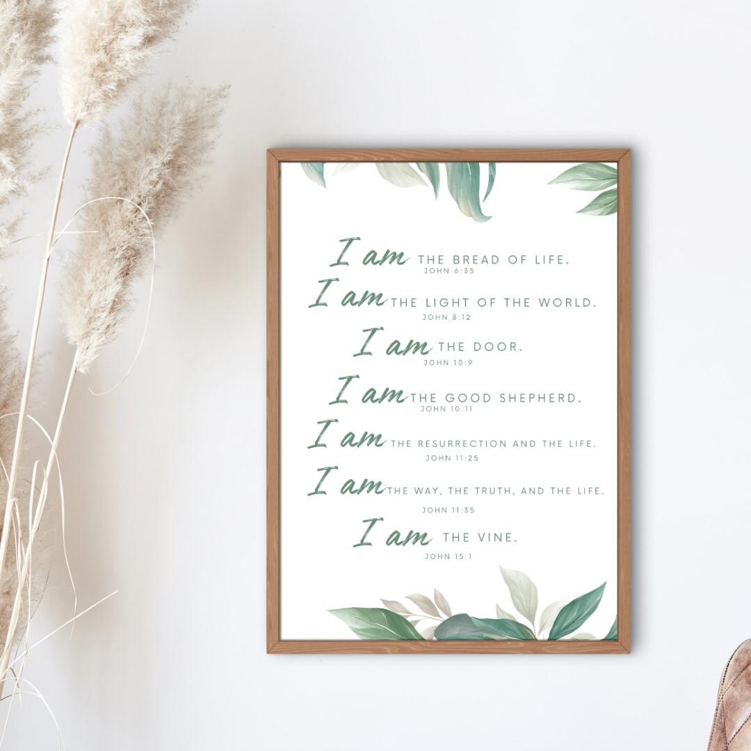 Jesus' I Am Statements PDF 18x24 Poster - Etsy
