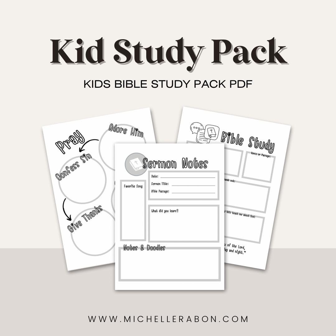Kids Christian Bible Printable PDF Download, Sermon Notes, Prayers ...
