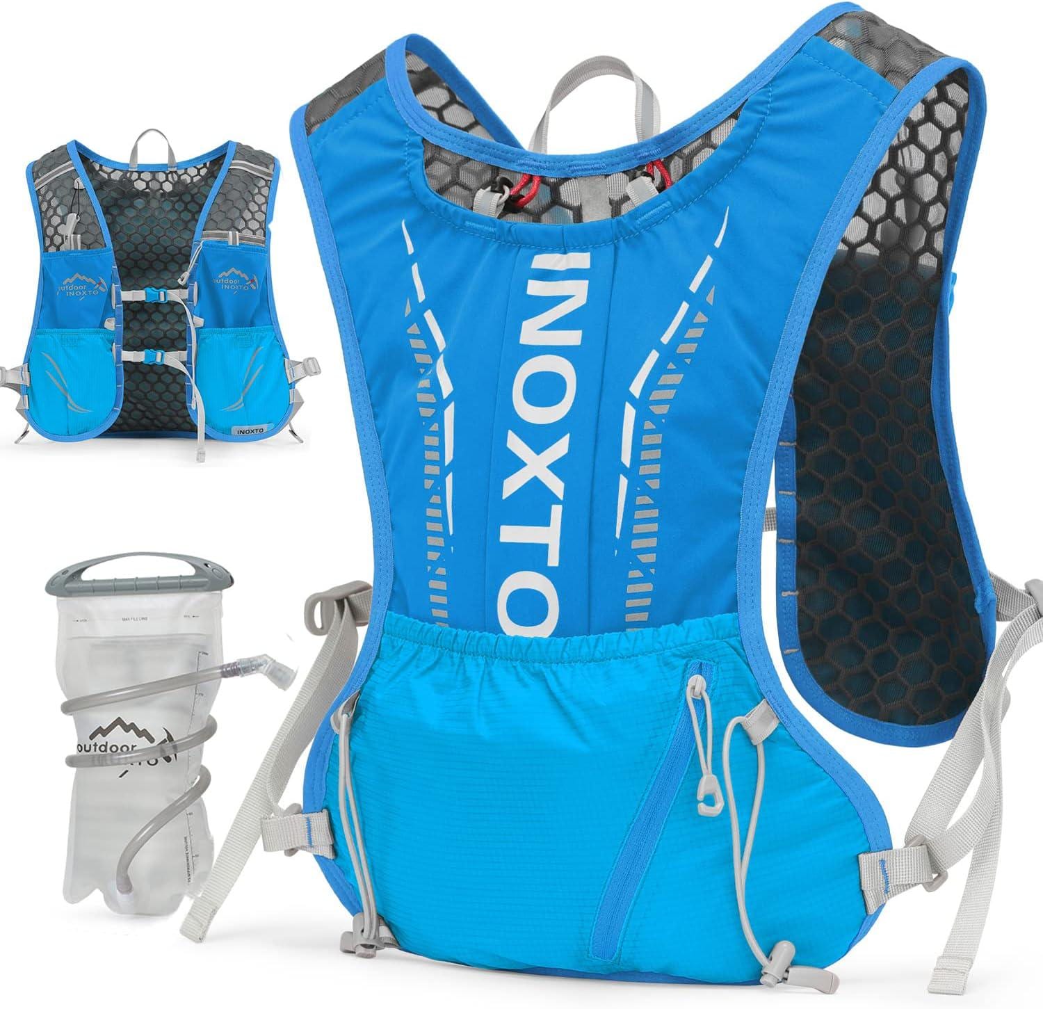 INOXTO Hydration Vest Backpack, Lightweight 1.5L Water Bladder, Running ...