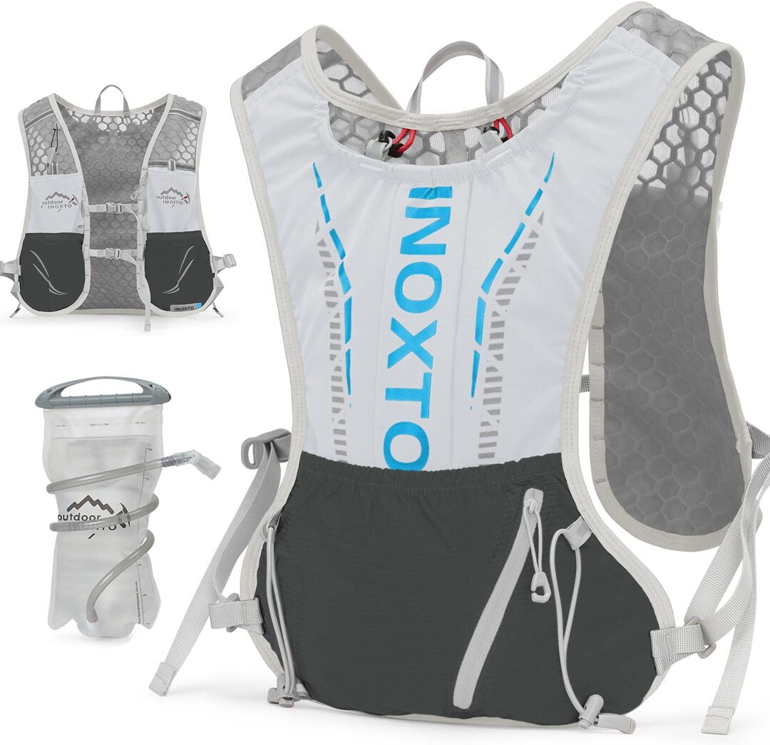 INOXTO Hydration Vest Backpack, Lightweight 1.5L Water Bladder, Running ...