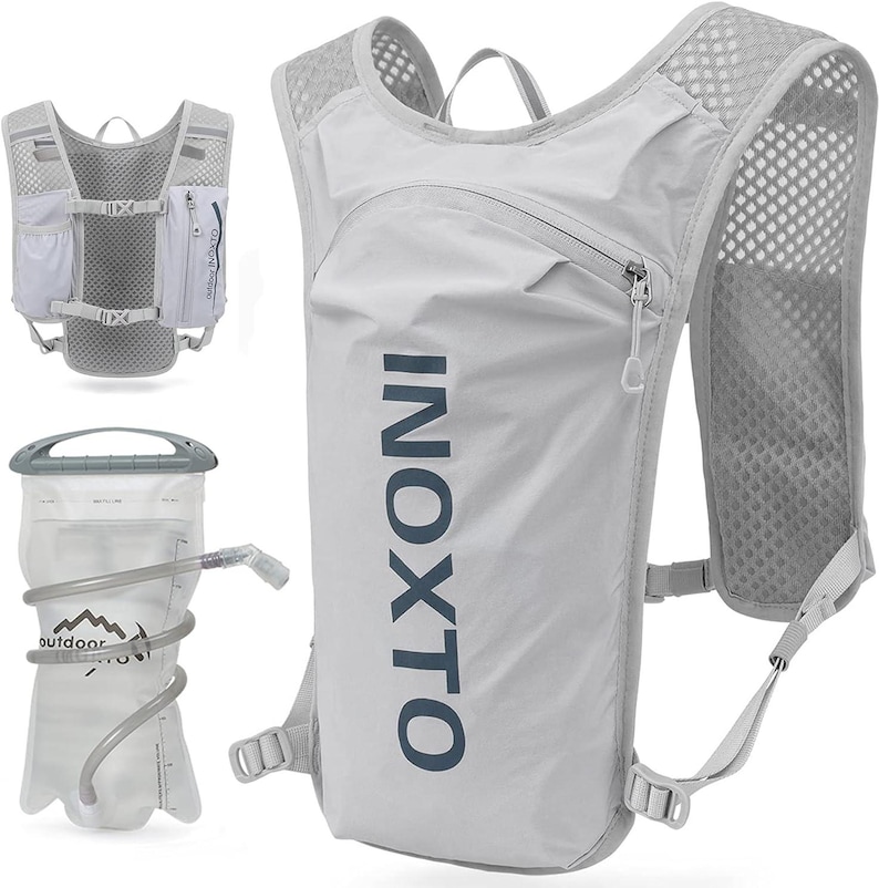 INOXTO Running Hydration Vest Backpack, With 1.5L Water Bladder Bag ...