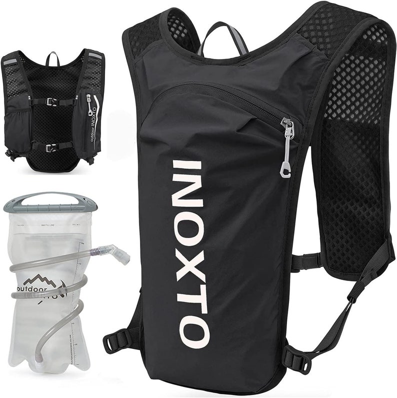 INOXTO Running Hydration Vest Backpack, With 1.5L Water Bladder Bag ...