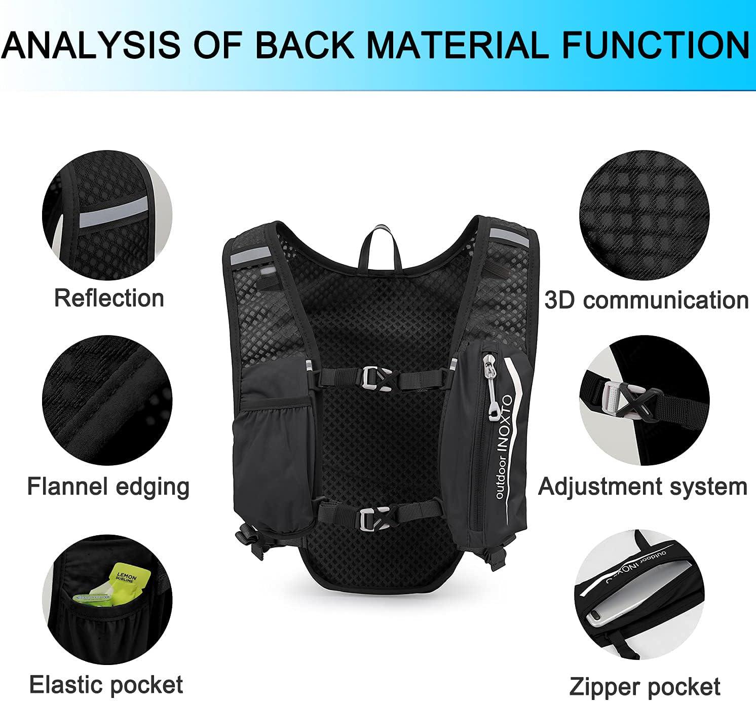 INOXTO Running Hydration Vest Backpack, With 1.5L Water Bladder Bag ...