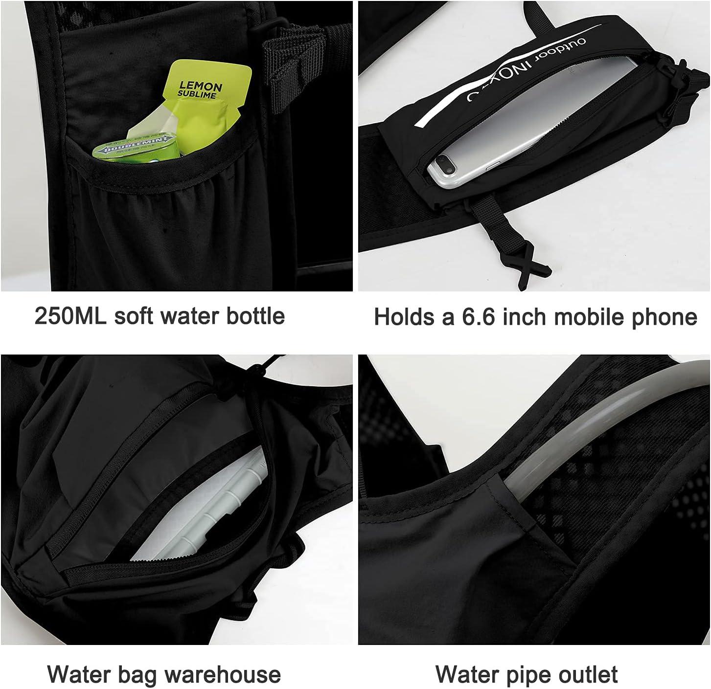 INOXTO Running Hydration Vest Backpack, With 1.5L Water Bladder Bag ...