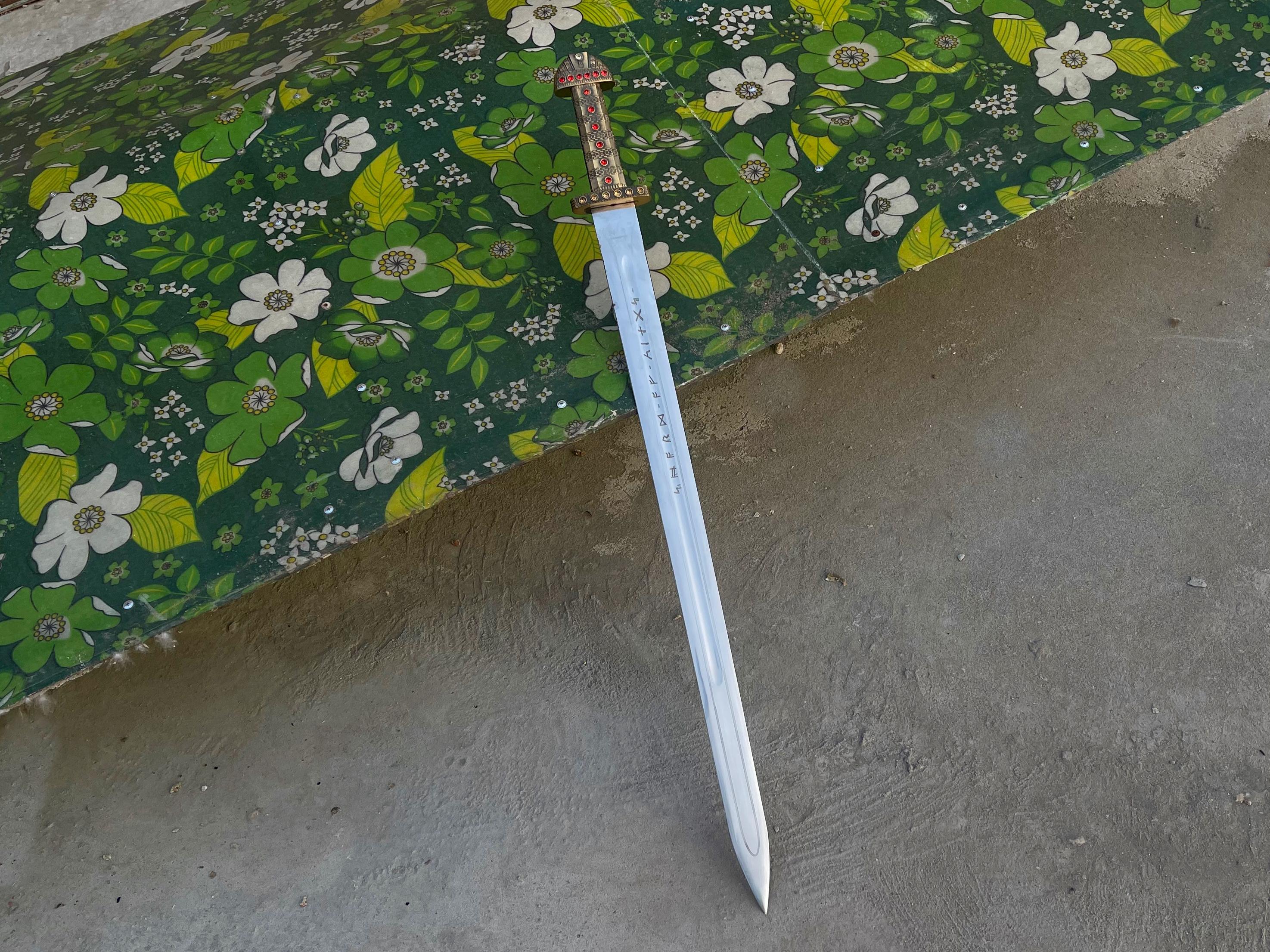 Viking Sword of Ragnar Lothbrok With Free Scabbard and Wall Mount High ...