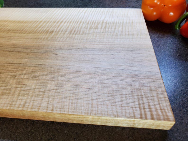 Solid One-piece Curly Maple Tiger Stripe Serving Tray, Cutting ...
