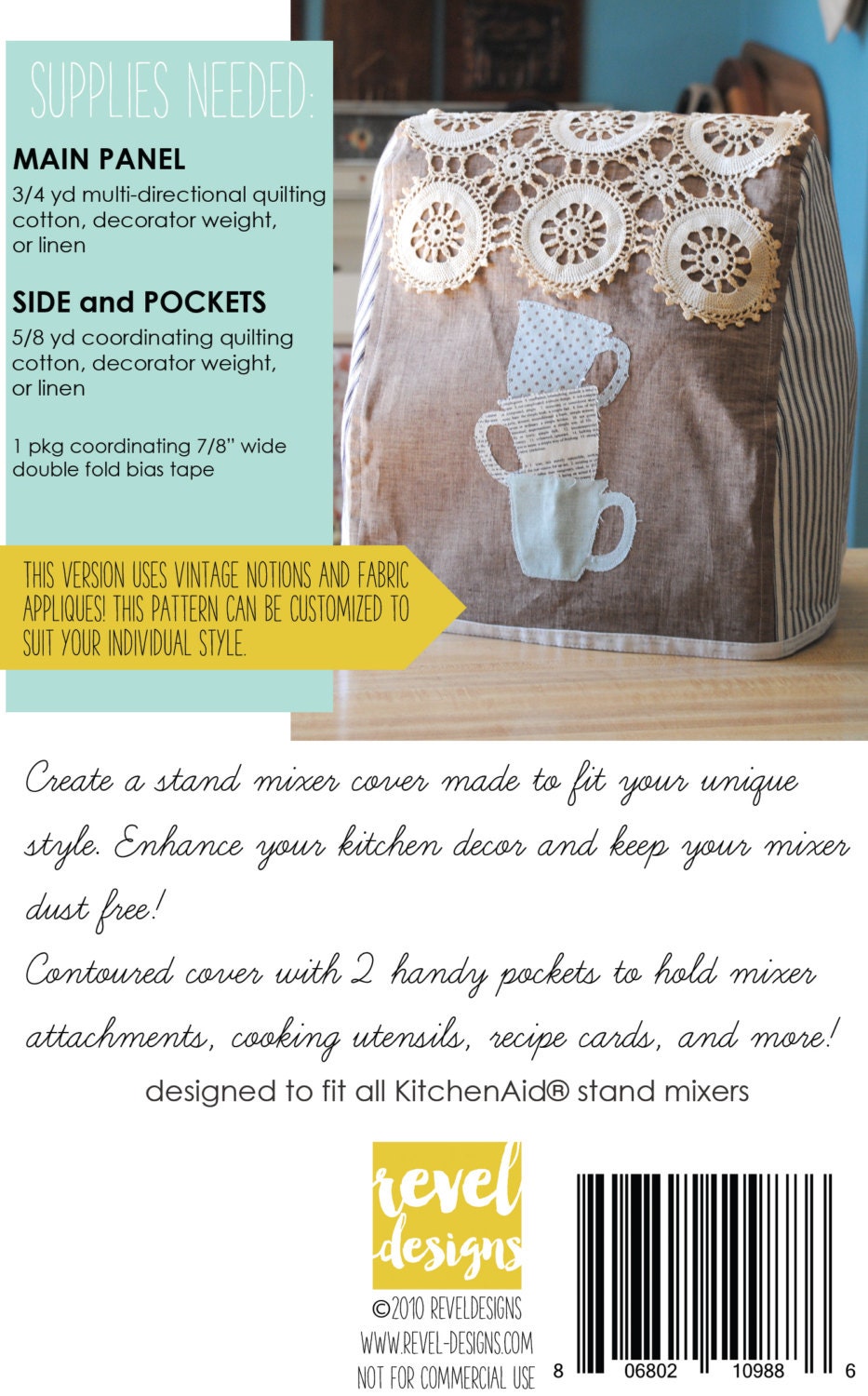 The Stand Mixer Cover Sewing Pattern - Etsy