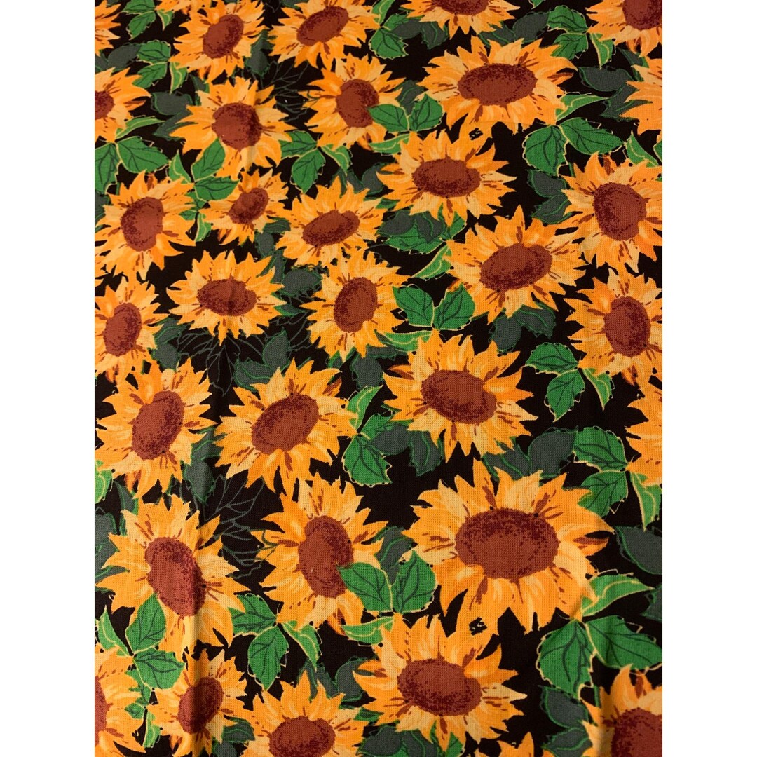 Sunflower Cotton Fabric 1/2 Yard 44" Wide Sewing Crafts - Etsy
