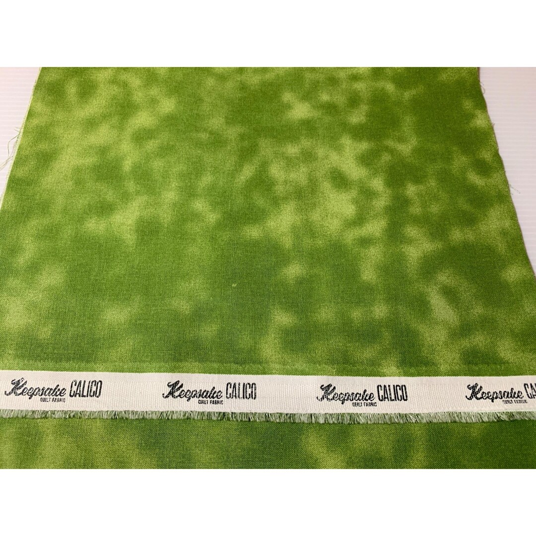 Keepsake Calico Green Tie-dye Effect Cotton Fabric P3834 11" X 44" for ...