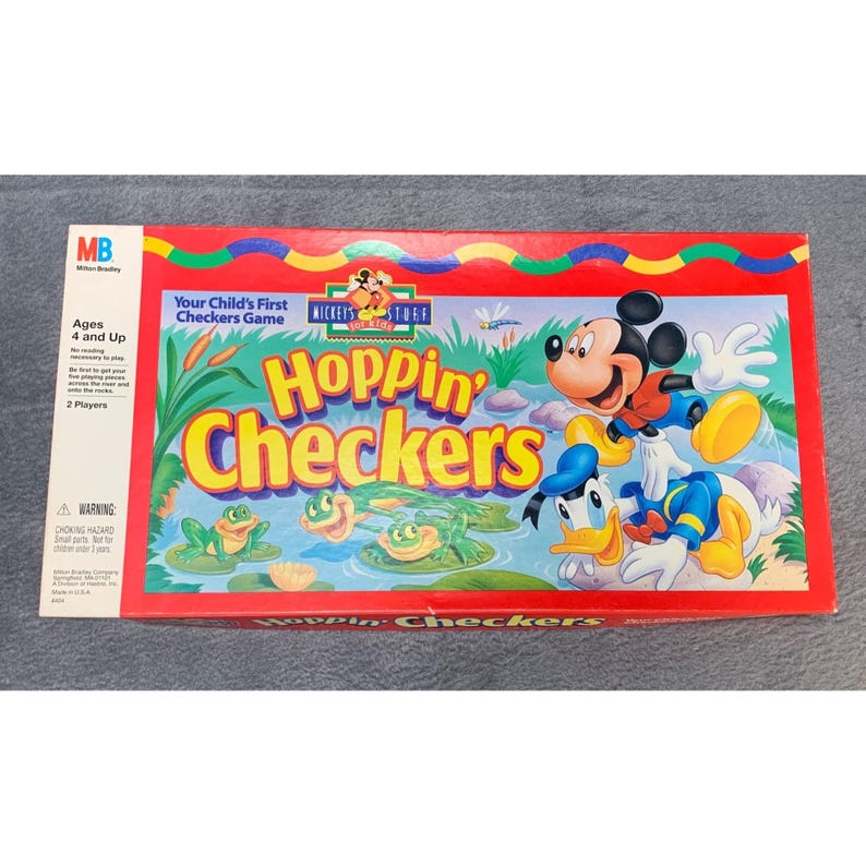 Vintage MB Hoppin Checkers Mickey Mouse Game Ages 4 and up 1980s - Etsy