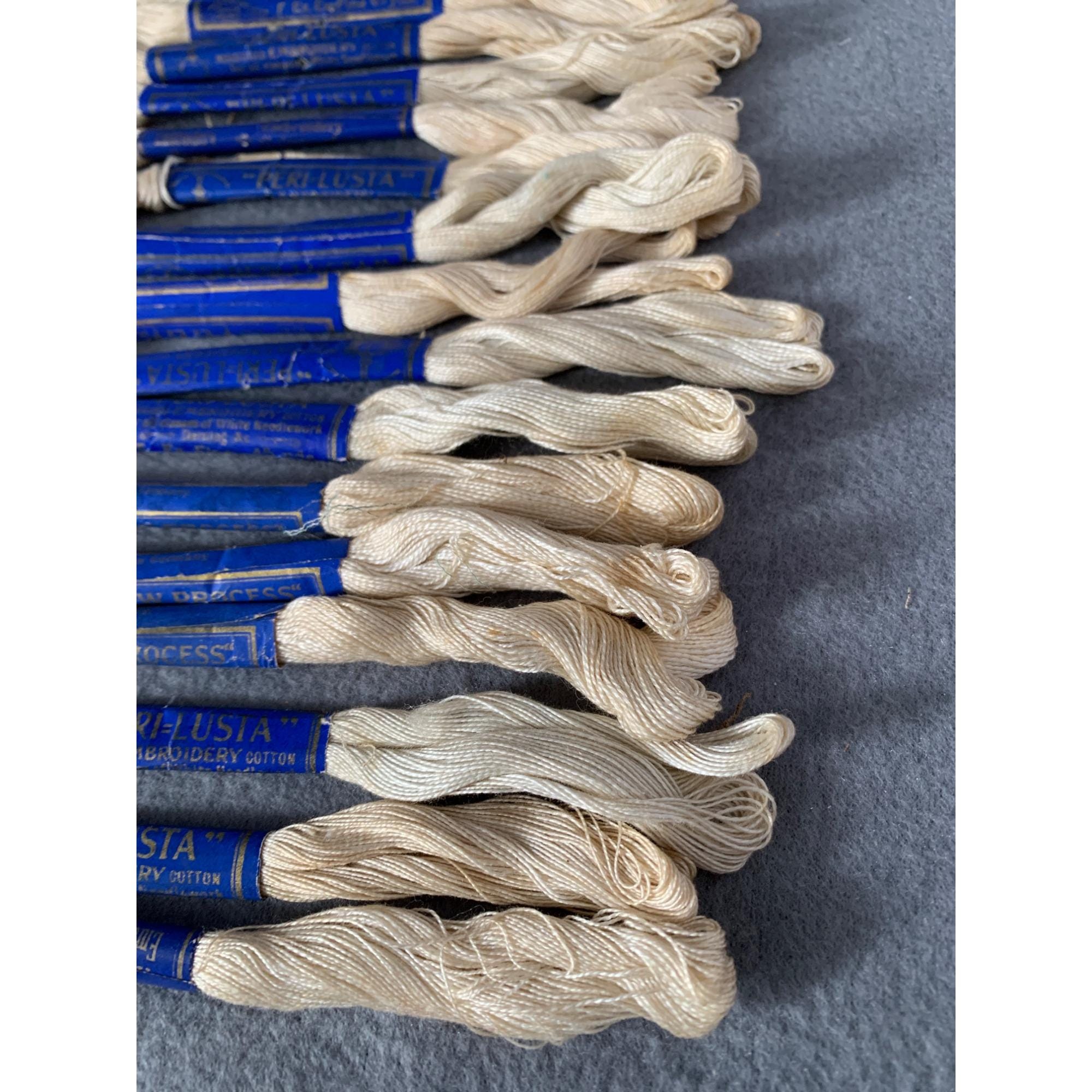 Set of 17 Peri-lusta Mercerized Embroidery Cotton Skeins in Cream - Etsy