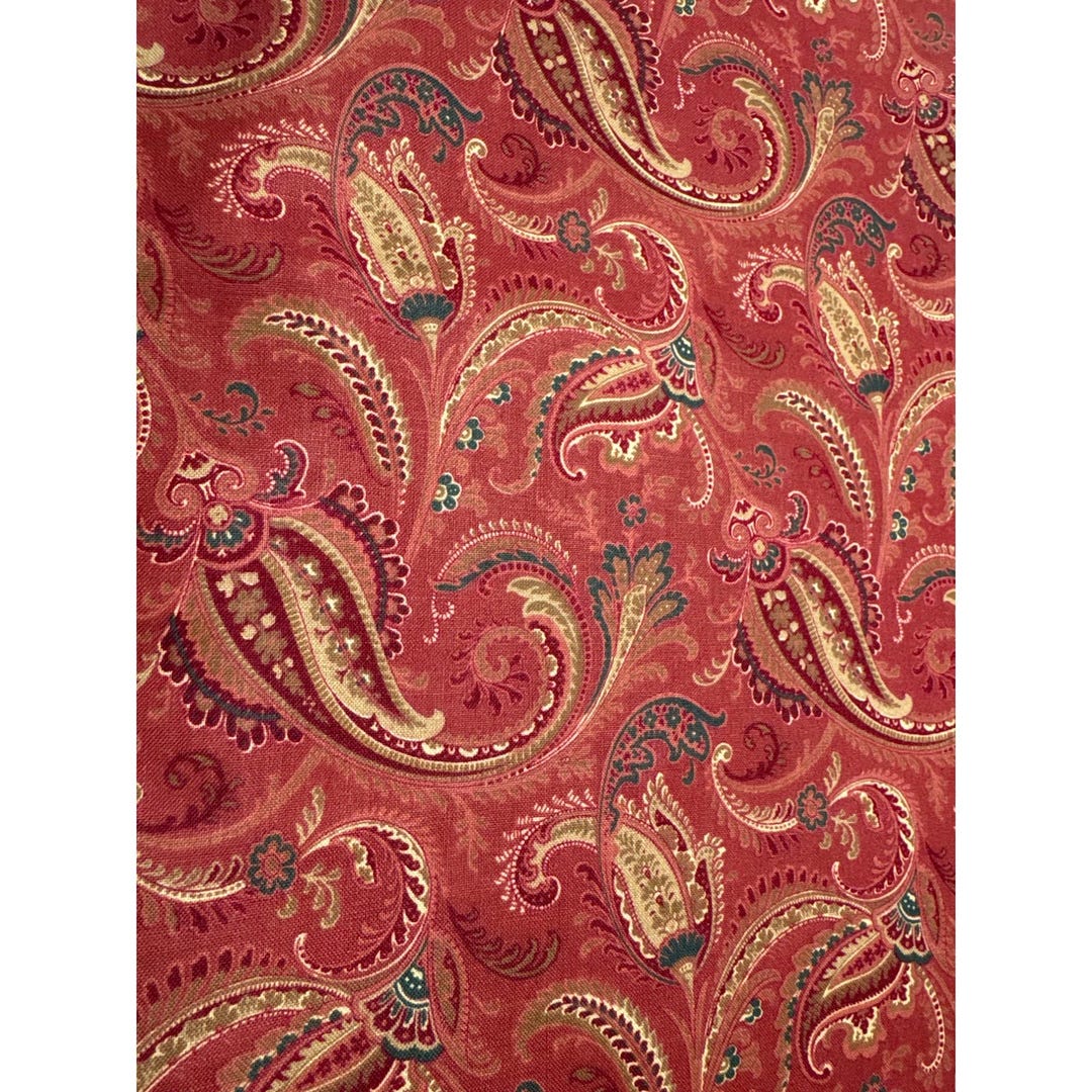 Vintage Paisley Fabric 1/2 Yard X 44" Wide Cranston Print Works Co ...