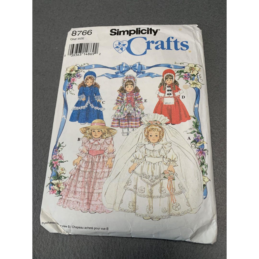 Simplicity Crafts 8766 Doll Clothes Sewing Pattern for Size 16" 18 ...