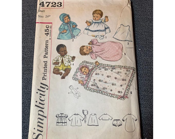 Simplicity Doll Clothes Sewing Pattern 4723 Size 24" Doll Tumbelina ...
