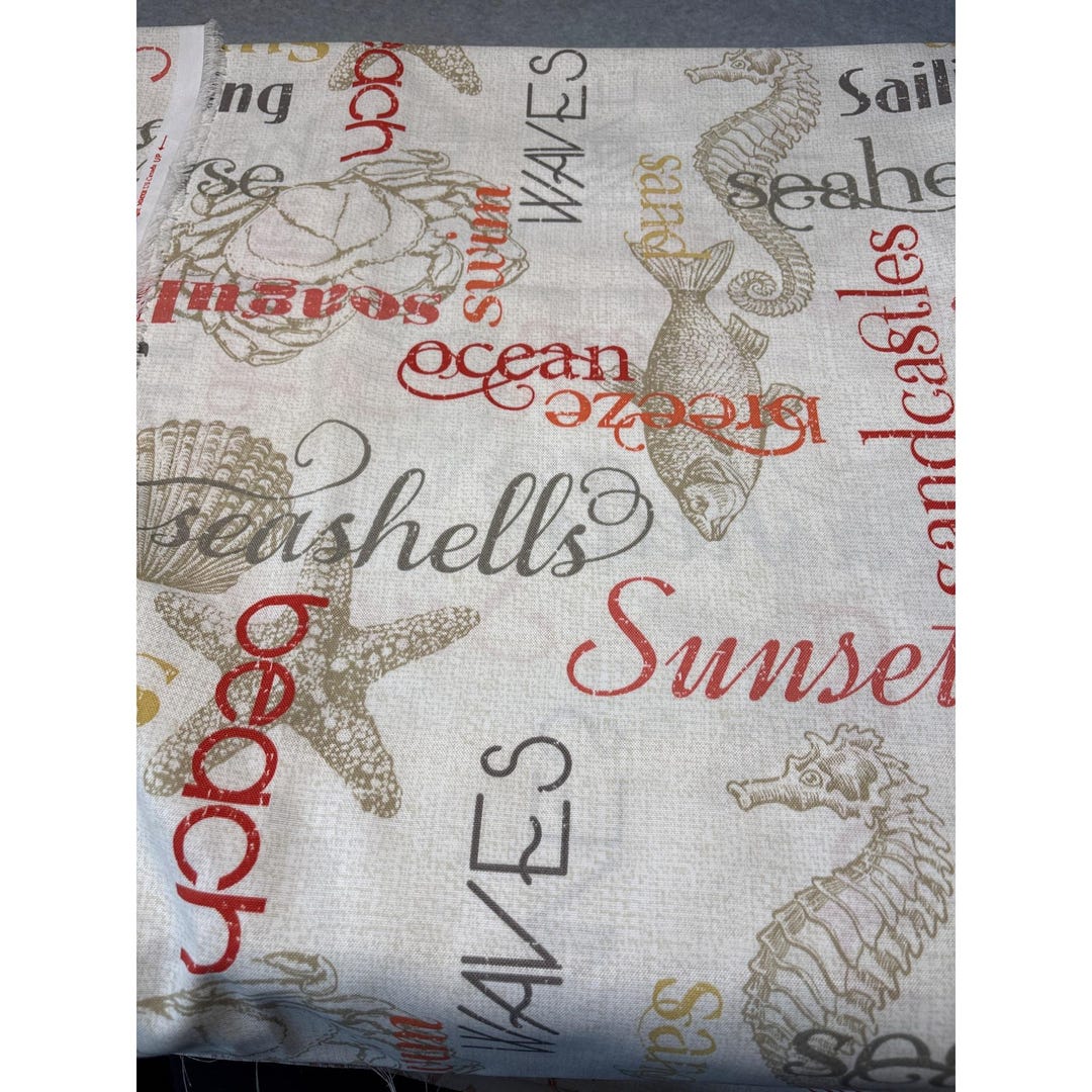 Better Homes & Gardens Coastal Beach Themed Fabric 1 Yard + 29” X 56 ...
