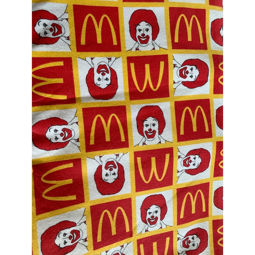 Vintage Ronald Mcdonalds With Golden Arches Spectrix Flannel Fabric 1 ...