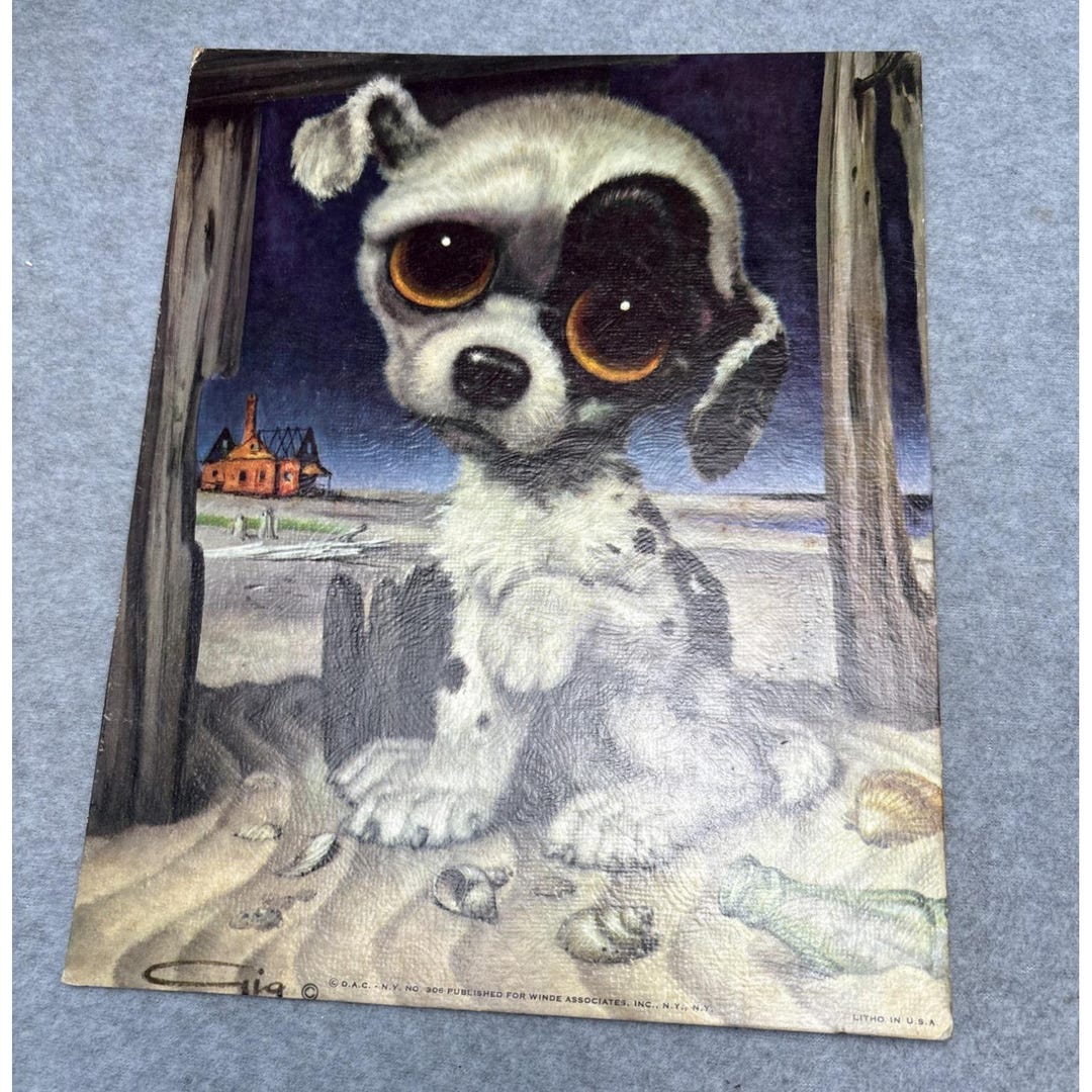 Vintage 1960s International Gallery Litho Print "pity Puppy" by Gig 8 ...