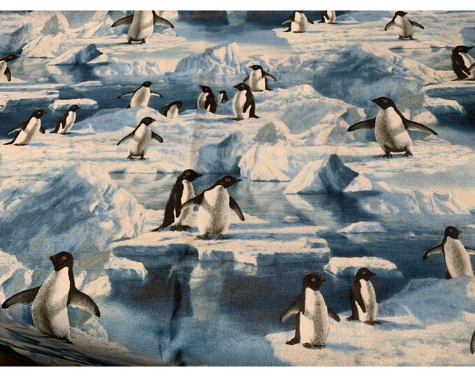 Penguin Print Cotton Fabric by Robert Kaufman 1/2 Yard 44" Wide Arctic ...