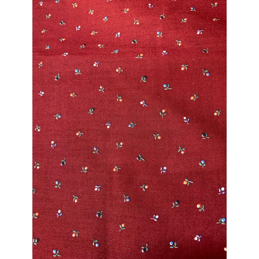 Vintage Cranston Print Works Floral Fabric 18x22" Fat Quarter Red ...