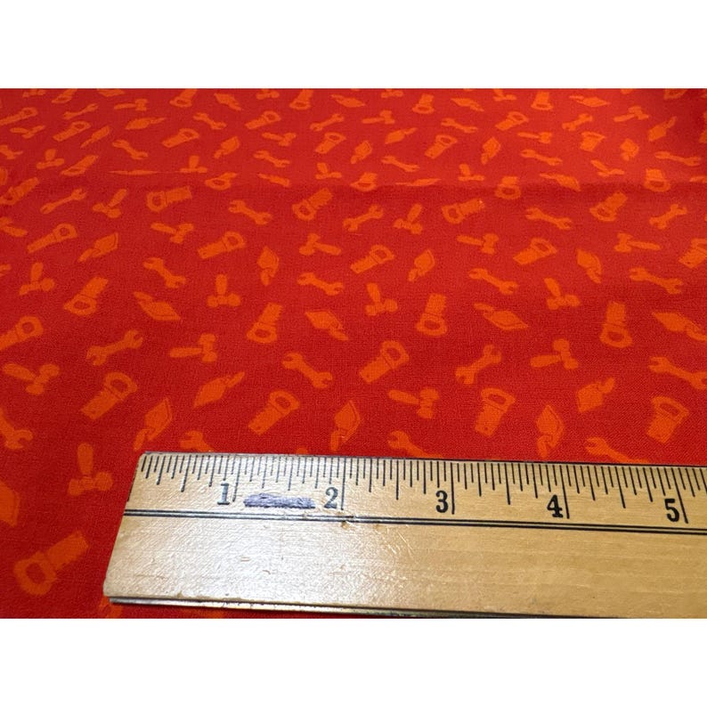 Thomas & Friends Themed Cranston Cotton Fabric 26x43" Orange W/ Tools ...