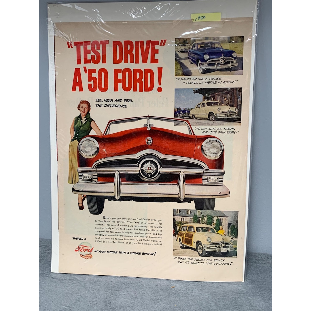1950 Ford Advertisement Print "test Drive A 50 Ford" Magazine Ad - Etsy