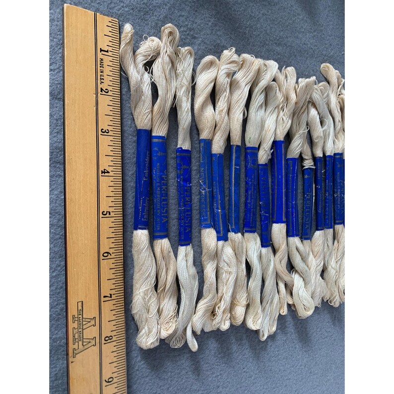 Set of 17 Peri-lusta Mercerized Embroidery Cotton Skeins in Cream - Etsy