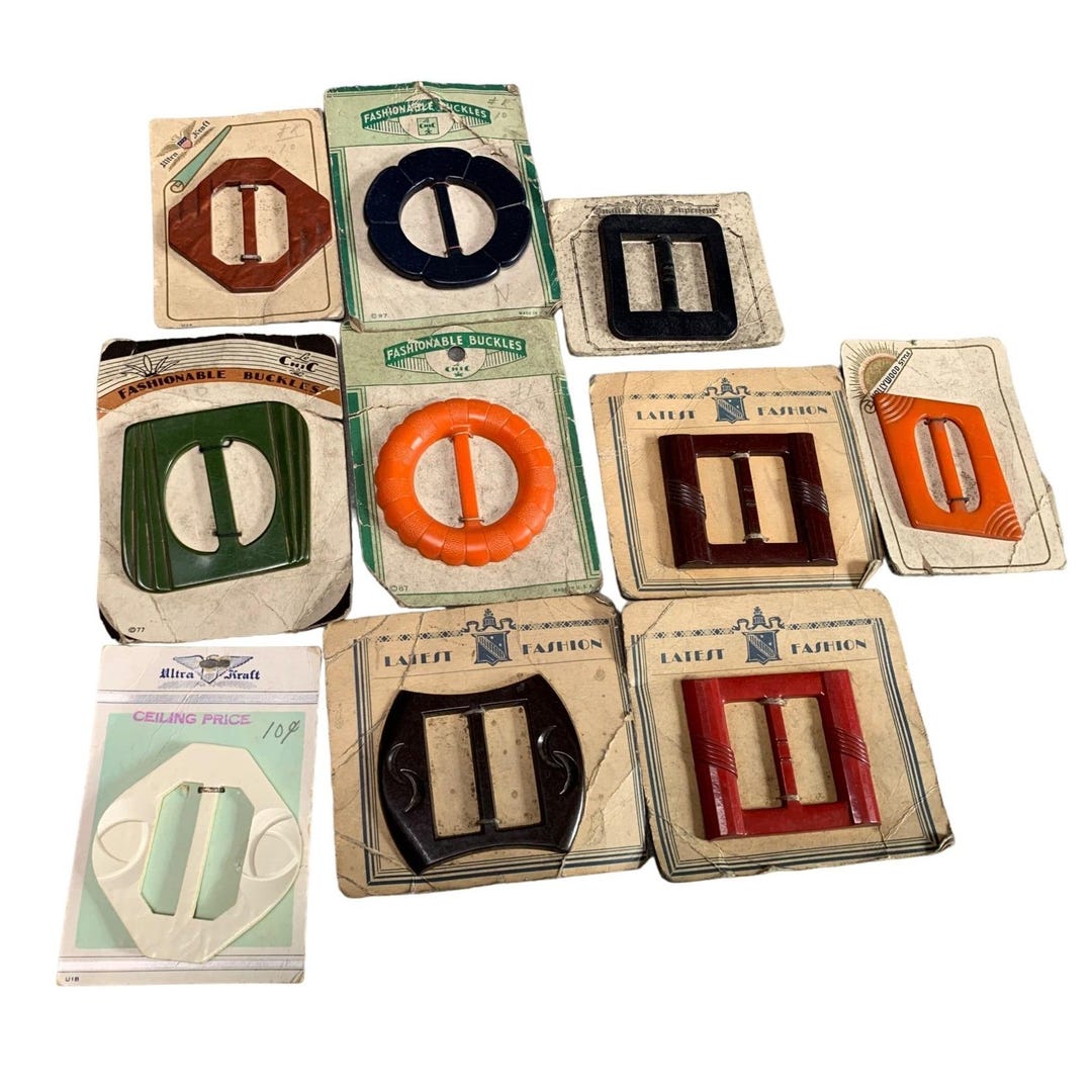 Vintage Plastic Belt Buckles Assortment - Etsy