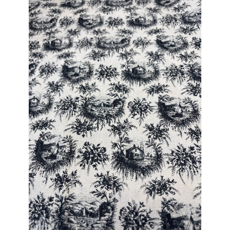 Black Toile Fabric - Etsy