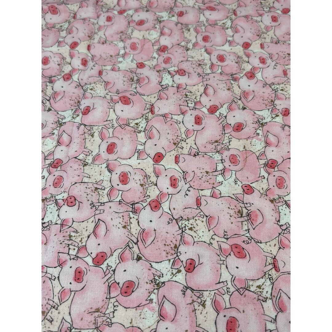 Pig Pattern Cotton Fabric 17"x44" Hi-fashion Fabrics Quilting Craft ...