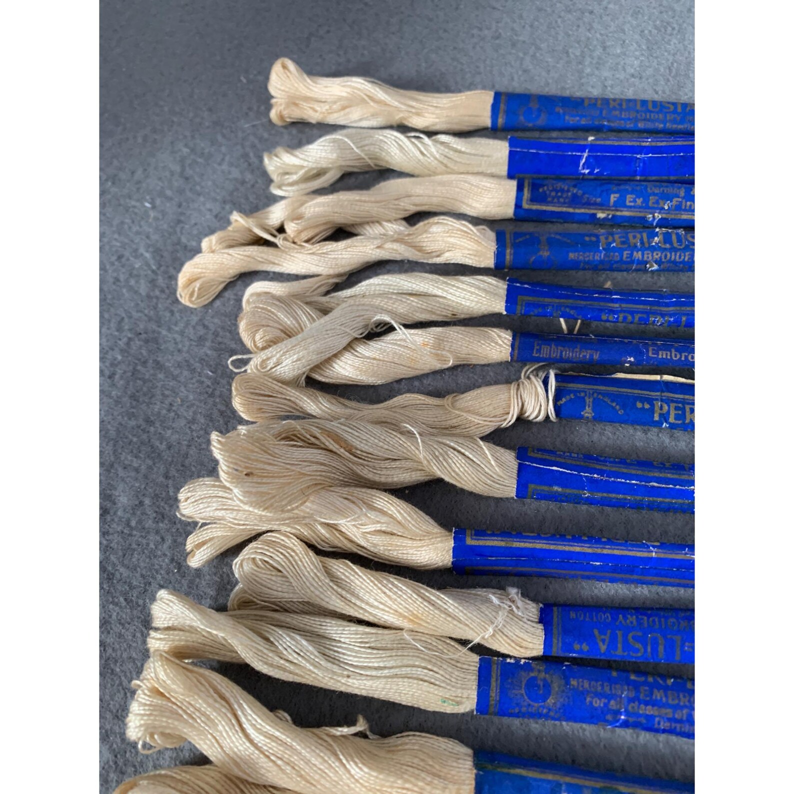 Set of 17 Peri-lusta Mercerized Embroidery Cotton Skeins in Cream - Etsy