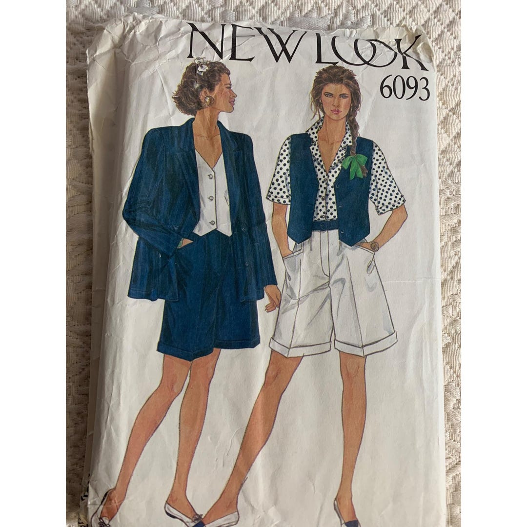 New Look Jacket Waistcoat Shorts Sewing Pattern 6093 Size 8 10 12 14 16 ...