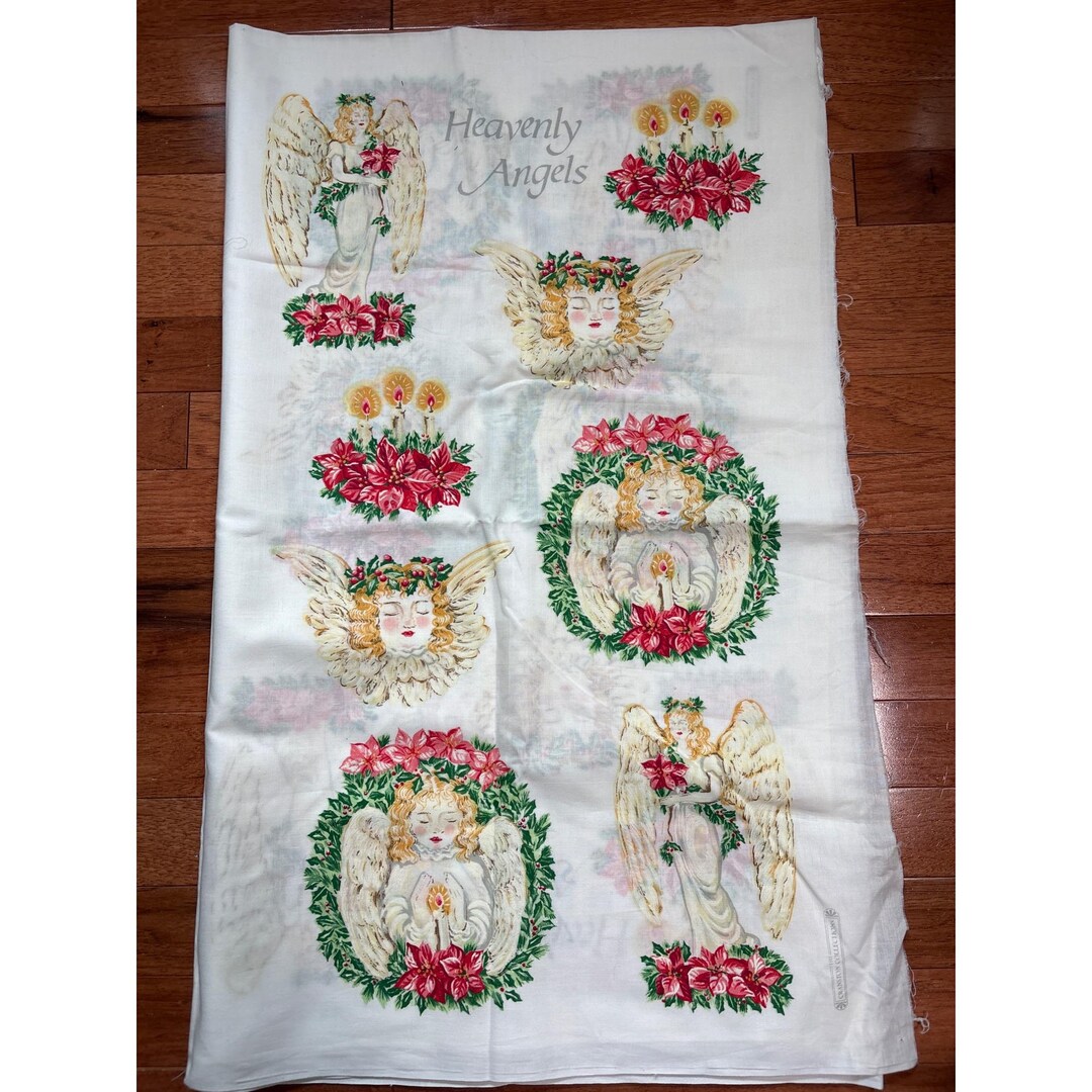 Heavenly Angels Cotton Fabric Panel 17"x58" Sewing Crafting Quilting ...