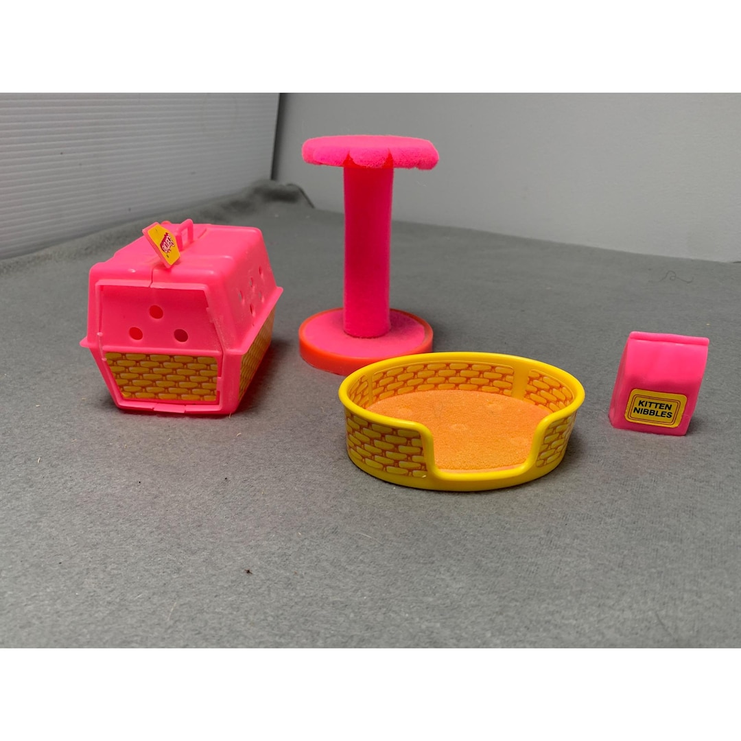 Vintage 1982 Mattel Barbie Fluff Cat Cuddly Kitten Set - Etsy