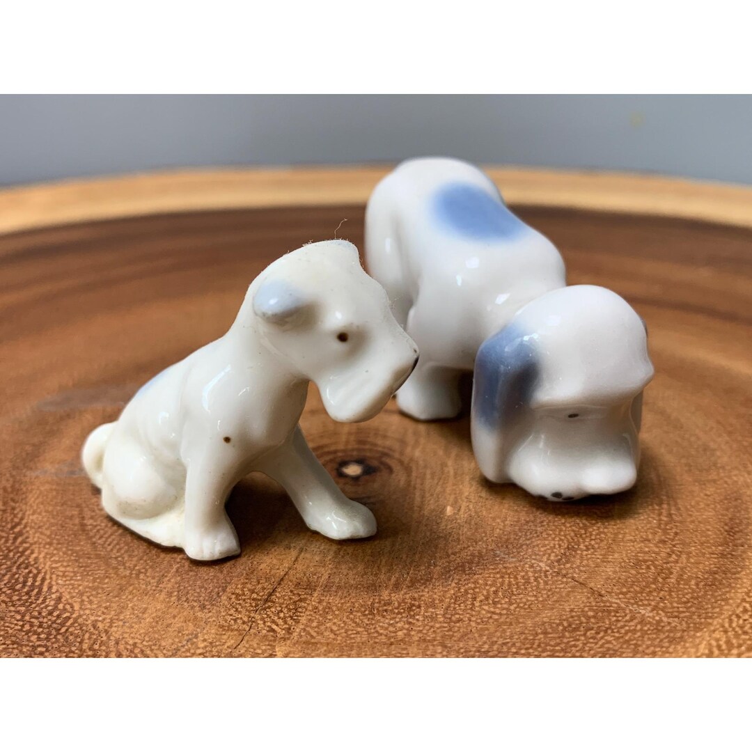 Vintage Japan Ceramic Dog Figurines Set - Etsy