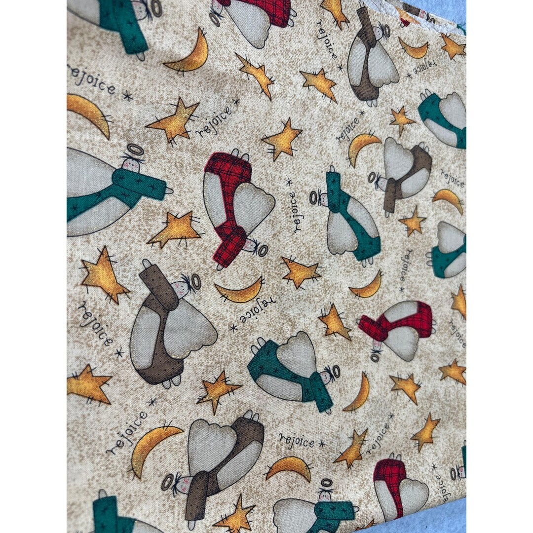 Angelic Fabric Cotton Quilting Material 13" X 35" Button Designs by ...