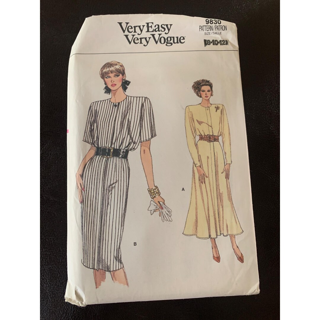 Vogue Misses Dress Sewing Pattern 9830 Size 8 10 12 - Uncut - Etsy
