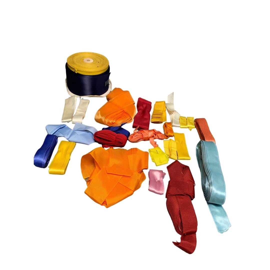 Mixed Assorted Craft Ribbon Satin & Grosgrain Vibrant Colors 100 Plus ...