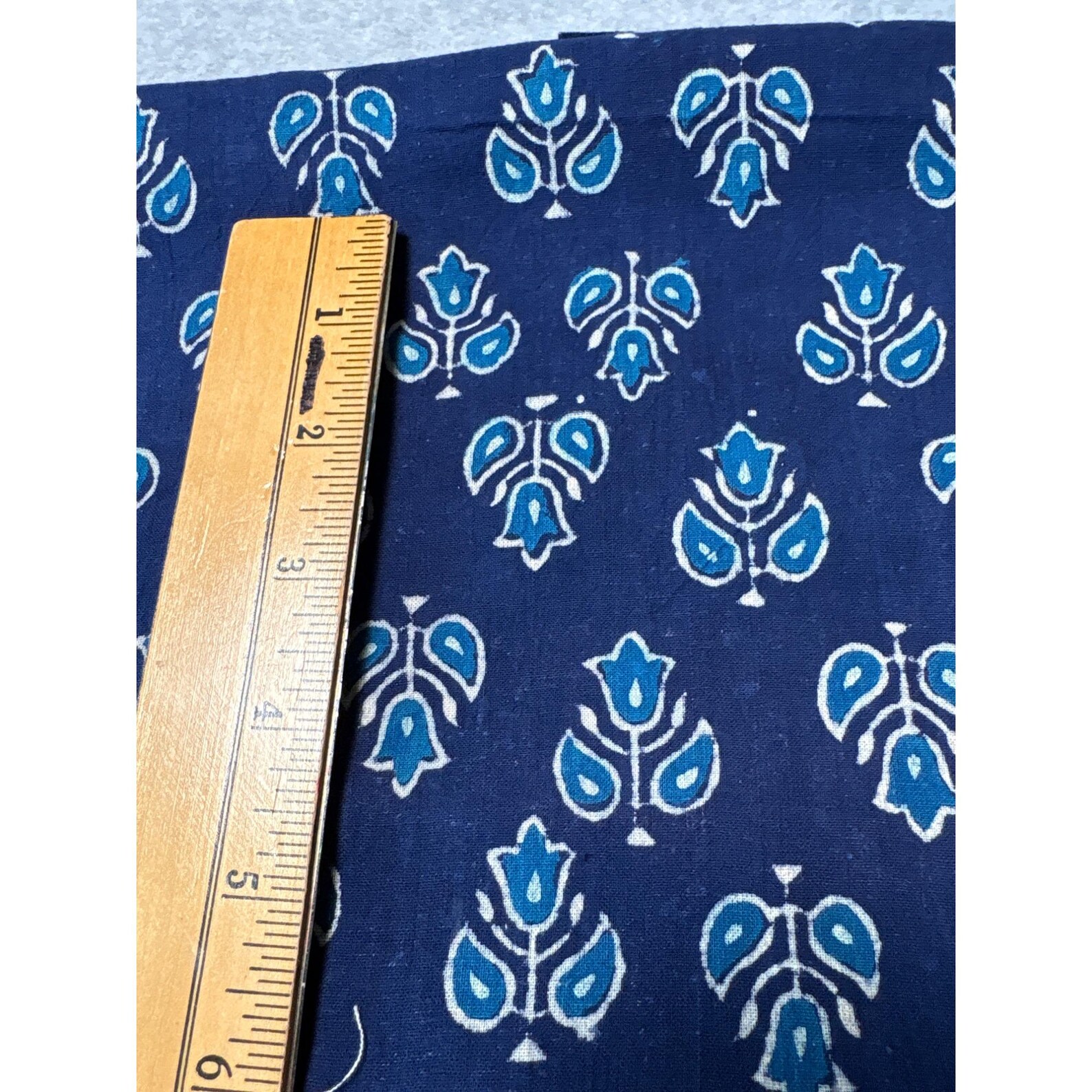 Handloom Batik Cotton Fabric Fat Quarter 18" X 22" Blue & White Floral ...