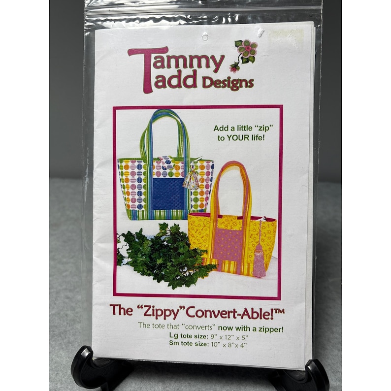 Tammy Tadd Designs "zippy" Convert-able Tote Bag Sewing Pattern With ...