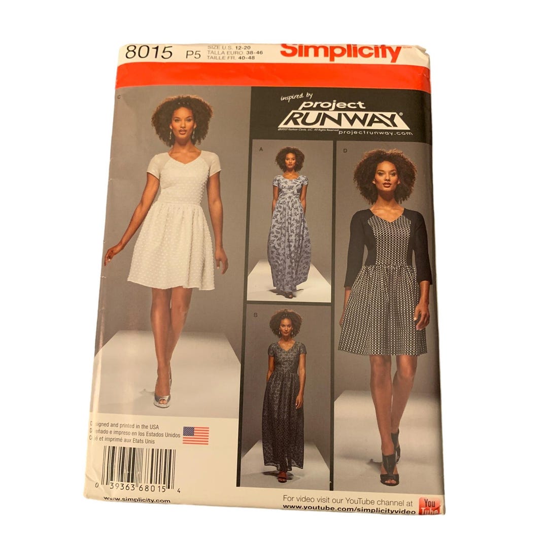 Simplicity Project Runway Dress Pattern 8015 Size 12-20 Uncut - Etsy