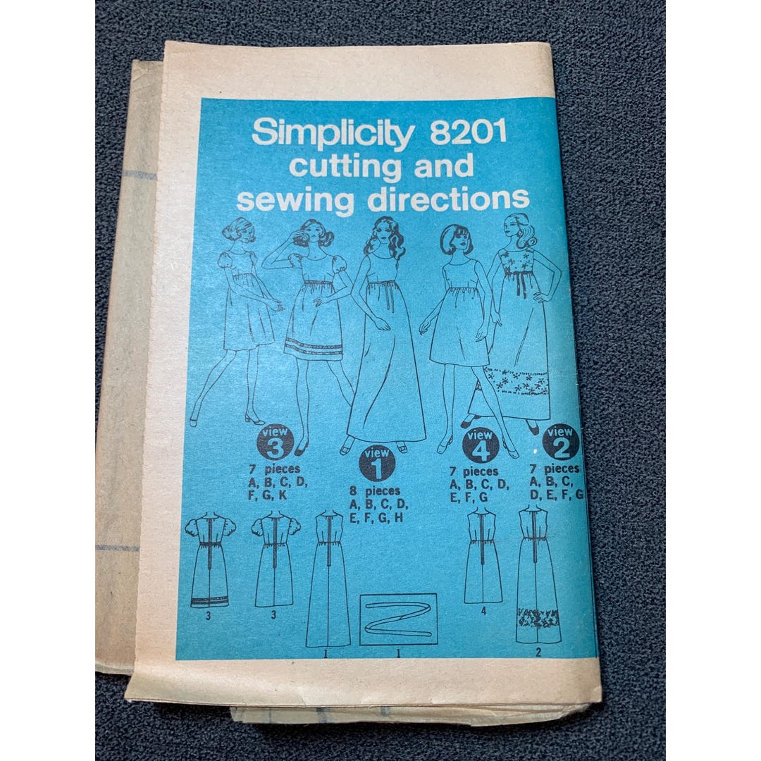 Simplicity 8201 Vintage Sewing Pattern Dress Size 10 Six Styles 1969 - Etsy