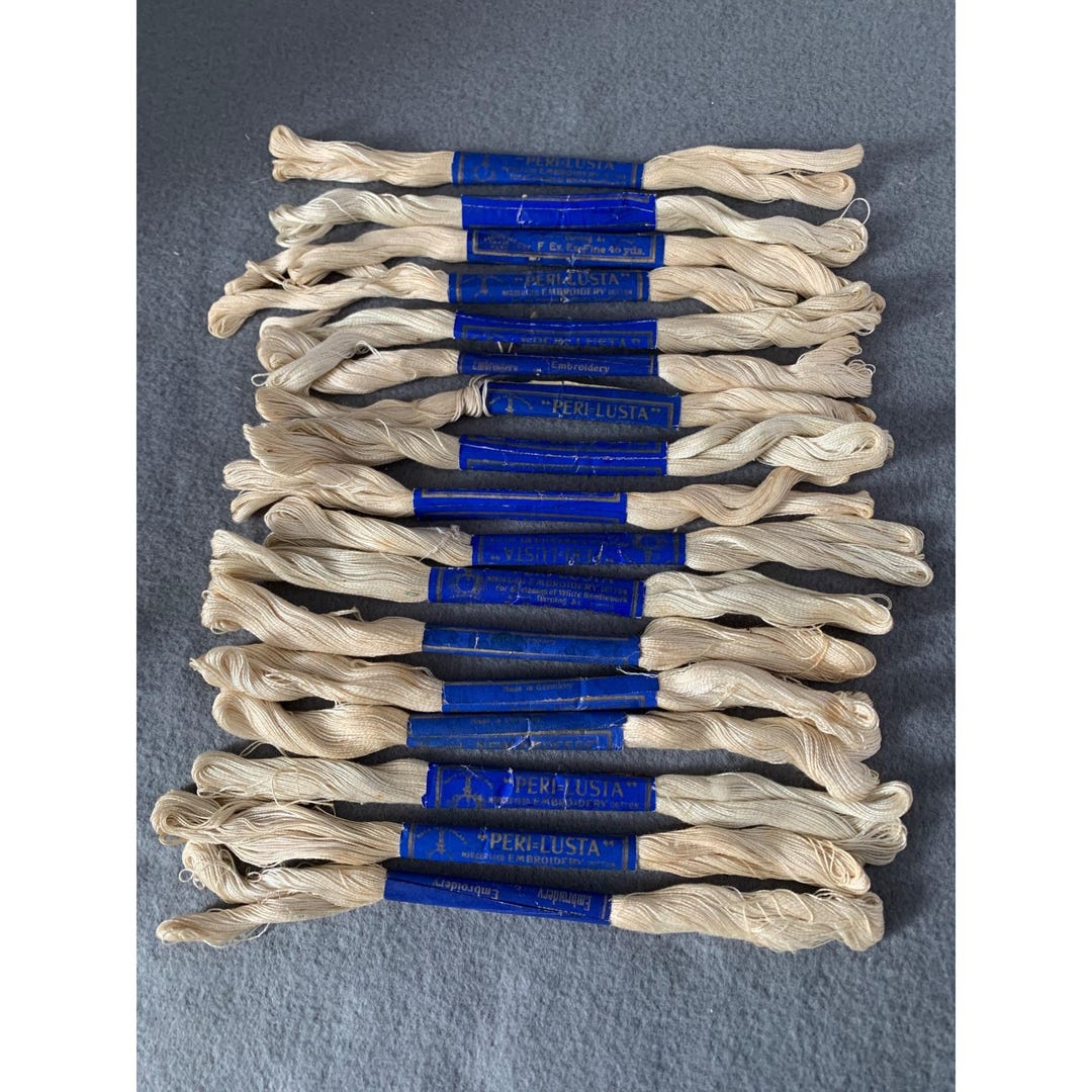 Set of 17 Peri-lusta Mercerized Embroidery Cotton Skeins in Cream - Etsy