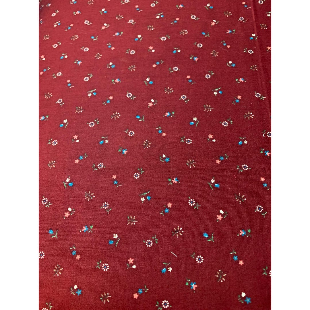 Vintage Cranston Print Works Co. VIP Floral Cotton Fabric 1/2 Yard 43" Wide Red & Blue - Etsy