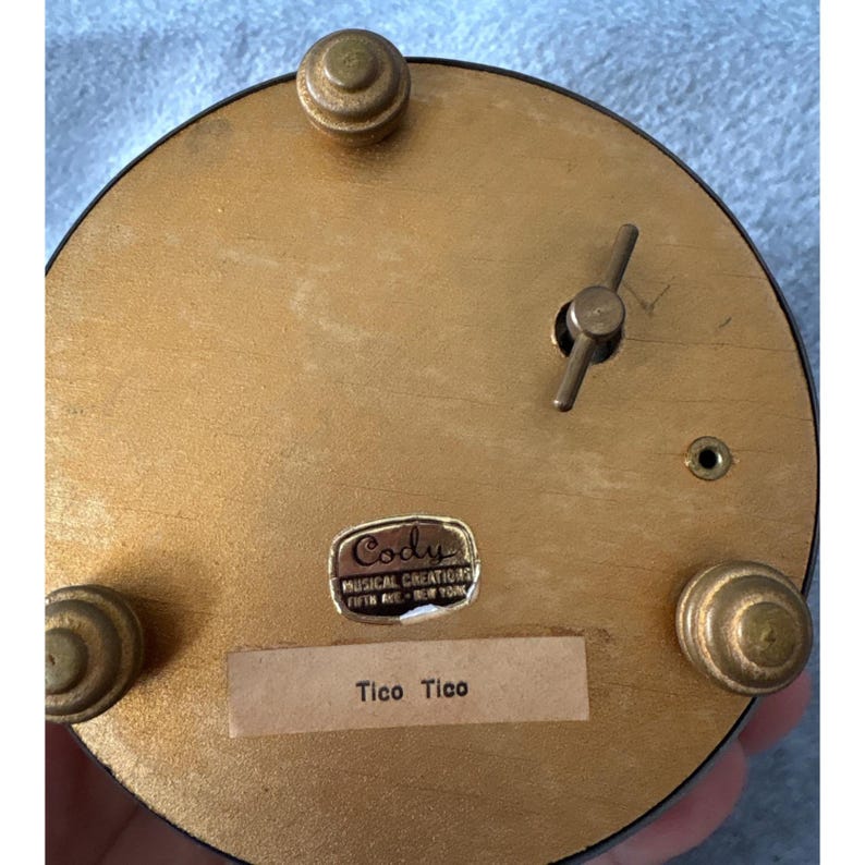 Vintage Cody Musical Ballerina Music Box Gold Floral Base Tested Tico ...