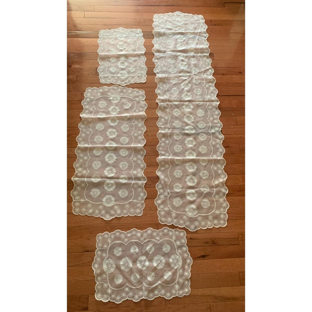 5-piece Lace Table Runner & Doilies Set - Etsy