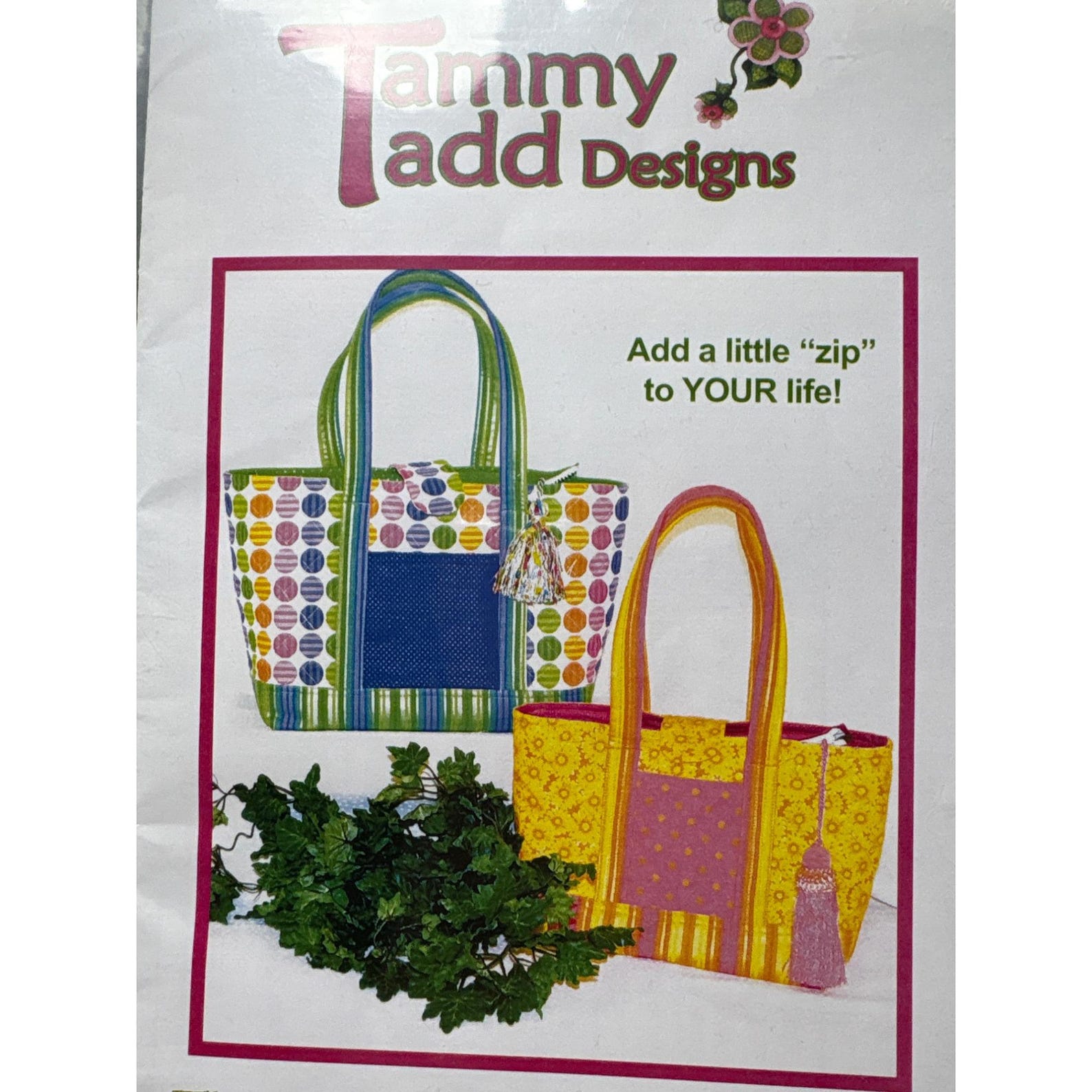 Tammy Tadd Designs "zippy" Convert-able Tote Bag Sewing Pattern With ...