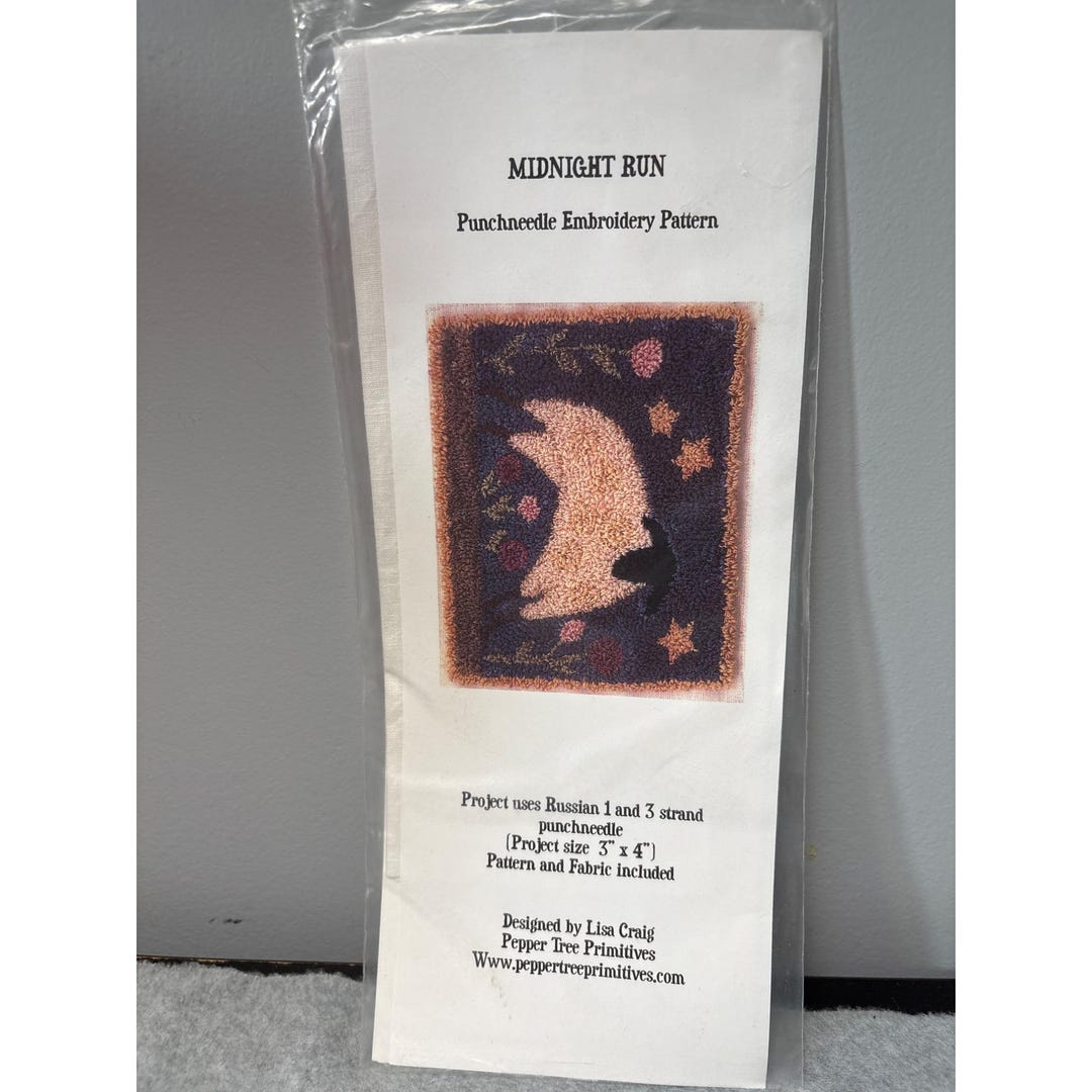 Midnight Run Moon & Stars Punch Needle Pattern Kit by Pepper Tree ...
